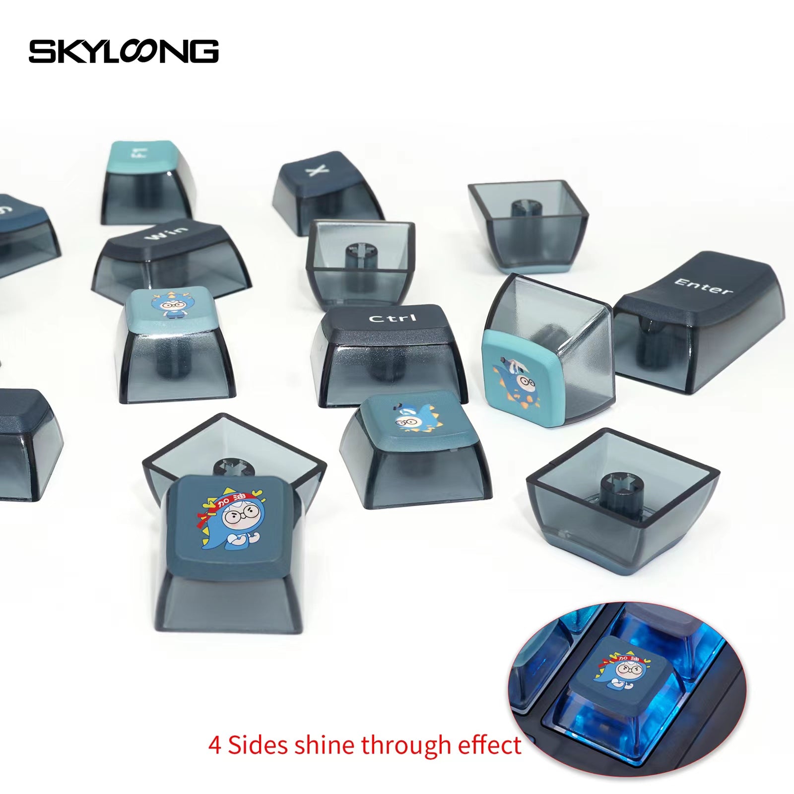 SKYLOONG GK7 PBT Gradient Blue Pudding Keycap