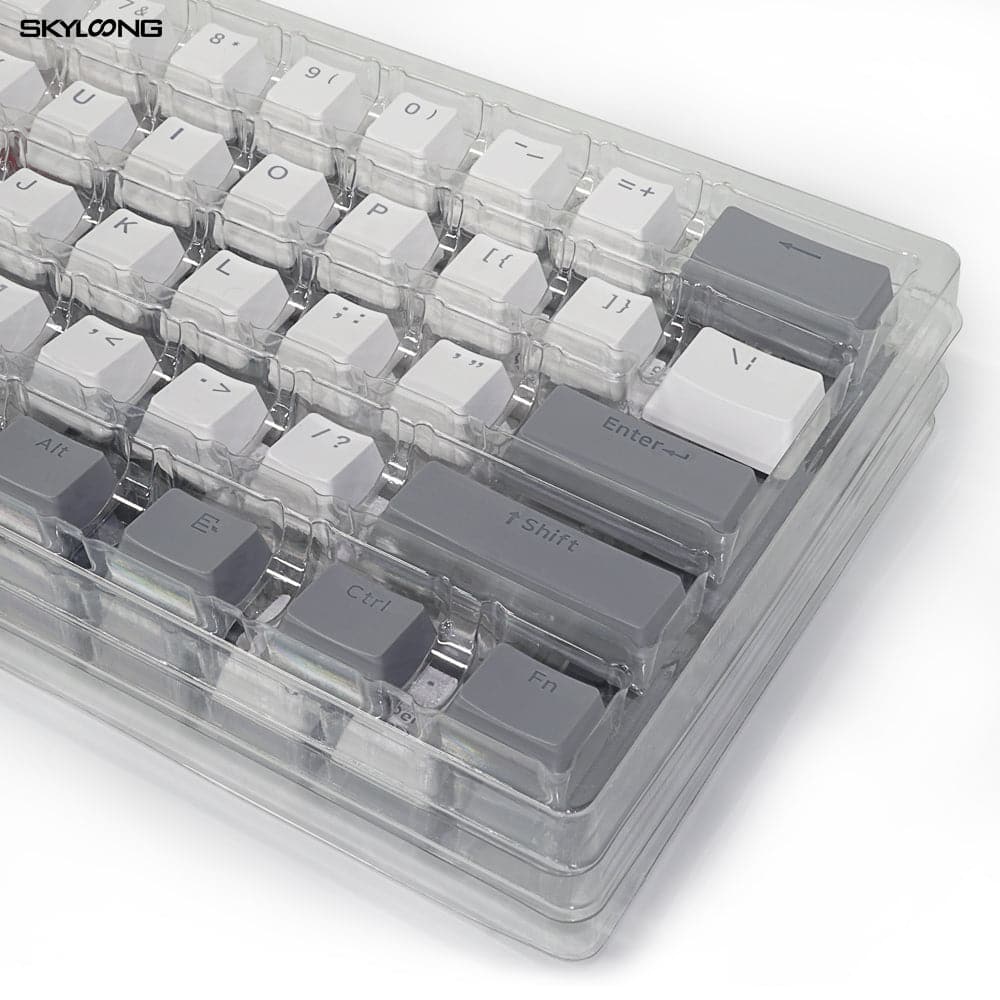 SKYLOONG Double Shot PBT Keycap-Light Grey&White&Red